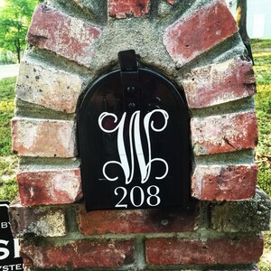 Mailbox Vinyl Decal Custom Personalized Monogram Address Mailbox Front ...