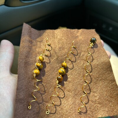 Tigers Eye Hair Coil/ Crystal Hair Coil/braid Coil /hair Wrap/ Loc ...