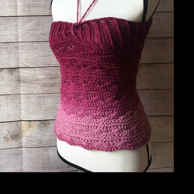 Crochet PATTERN Bomb Shell Halter Top Women's Summer Fashion Crochet ...