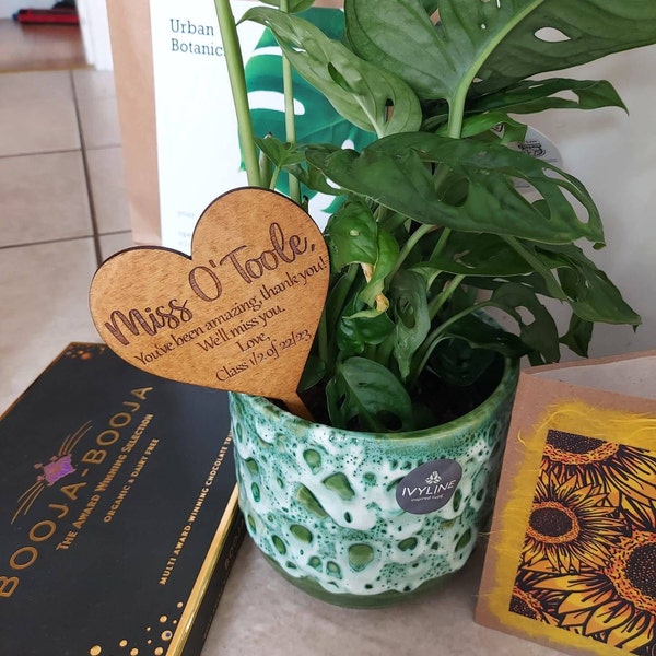 Personalised Wood Plant Gift Tag, Plant Label, Laser Cut and Engraved ...