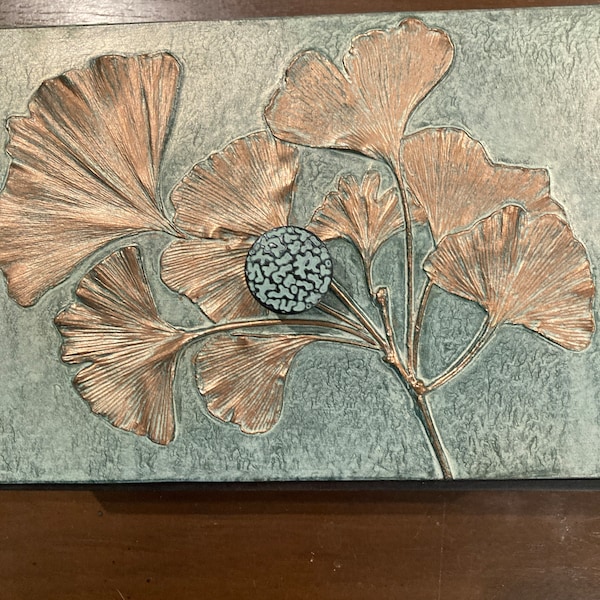 Gingko Leaf Lid on Decorative Bamboo Box 6" X 9" - Etsy