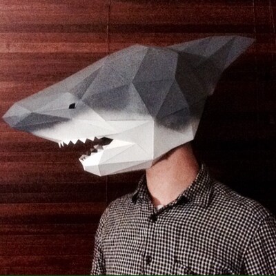 Shark Mask Papercraft Template Baby Shark Animal Mask Halloween Mask ...