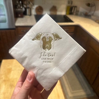 Semi Custom Dog Cocktail Napkin Pet Napkins Dog Napkins Wedding ...