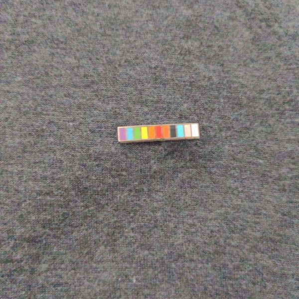 Progress Rainbow Baton Pin — Minimalist Pride Flag Accessory Gay ...