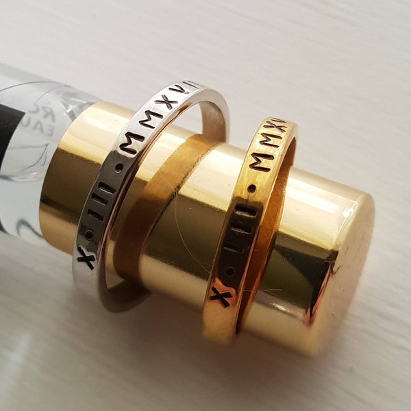 Roman Numeral Ring -14K Gold Plated Ring -silver/ Rose Gold Plated ...