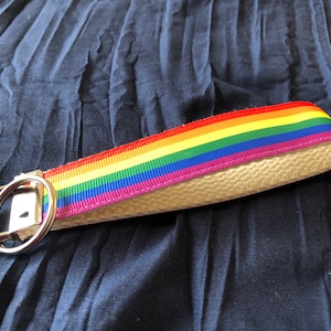 Rainbow Pride Key Fob Wristlet LGBTQ Flag Ribbon Key Chain. Gay Pride ...