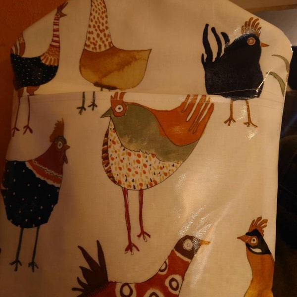 Chicken Oilcloth Peg Bag: Handmade Clothes Pin Holder - Etsy