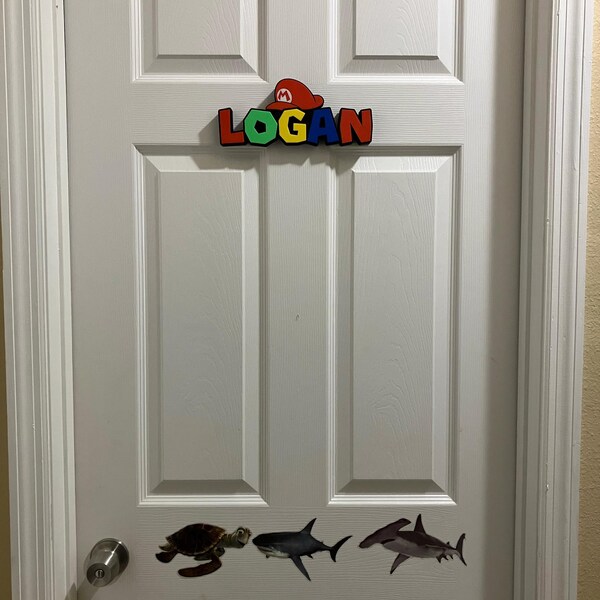Custom Mario Name Sign Plate for Nursery Kids Room Game Room Mario ...