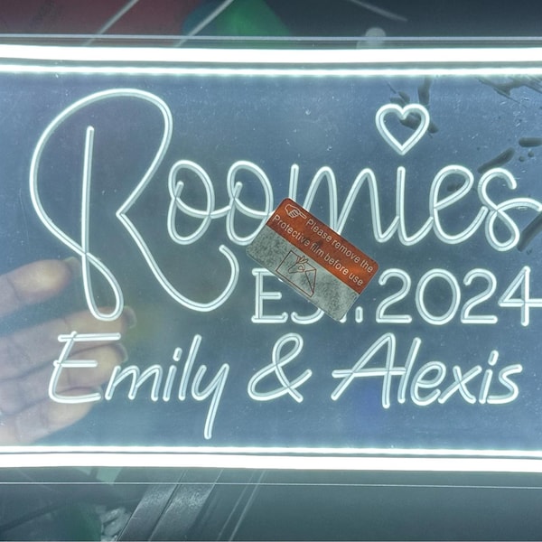Roomies Neon Sign,personalized Roomate Name Sign,wall Decor for College ...