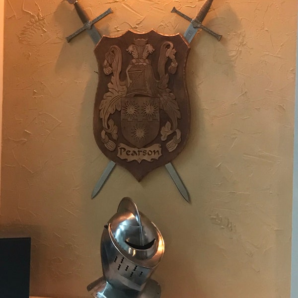 BIG Personalized Family Crest, Hand Carved, Coat of Arms, Custom ...