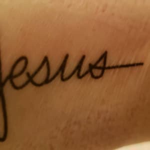Jesus Script set of 2 Jesus Word Tattoo / Religious Tattoo / Christian ...