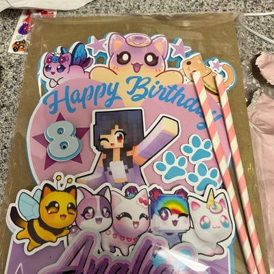 Aphmau Cake Topper, Aphmau Cake, Girly Aphmau Party, Aphmau Party ...