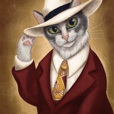 Chuck Cat 8 X 10 Art Print - Etsy