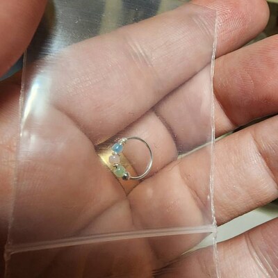 9 Ct Solid Gold Nose Bone Pin With 2MM Natural Cream Pearl, 22G Ball ...