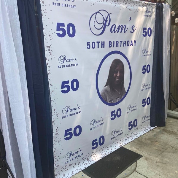 50th Birthday Backdrop, Women's Backdrop, Birthday Party Background ...