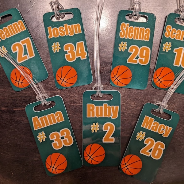 Basketball Luggage Tags, or Bag Tags - Etsy