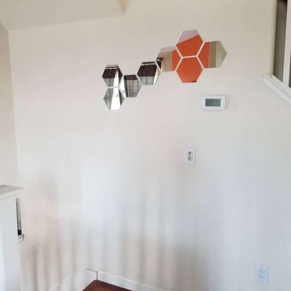 Hexagon Shape Mirror Wall Decal Wall Sticker 8pcs - Etsy