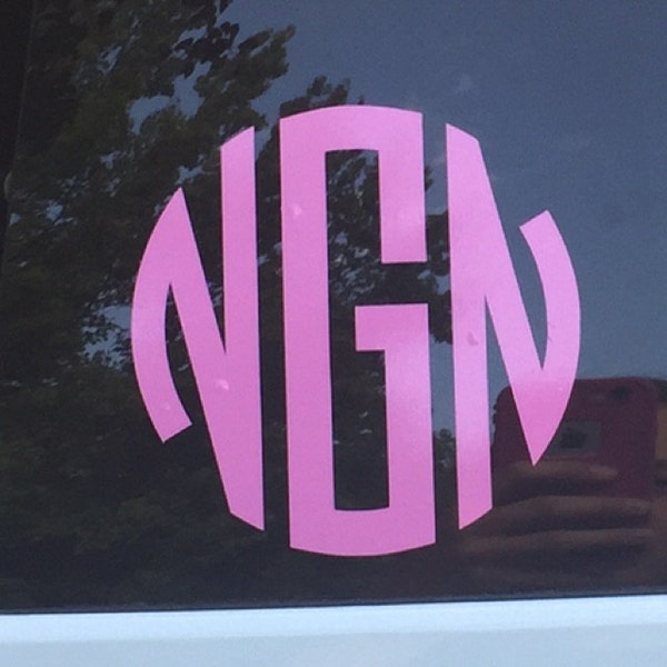 Custom Circle Monogram Vinyl Decal Sticker C1 - Choose Your Size, Color ...