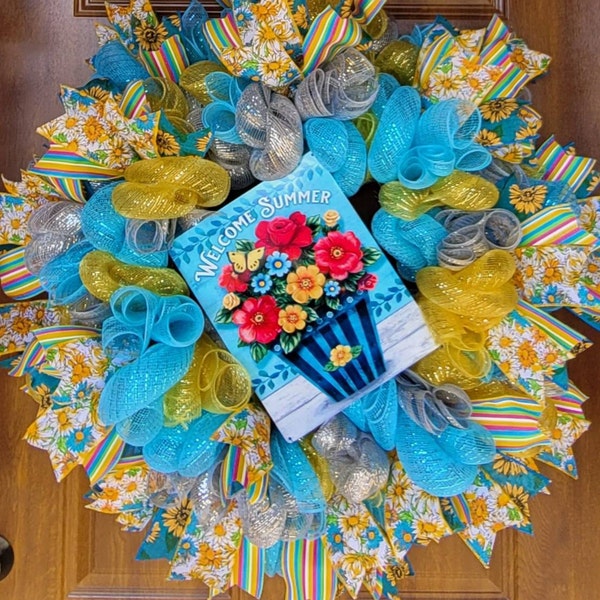 Summer Wreath Sign, Floral Wreath Sign, Personalize It by Pam, Signs ...