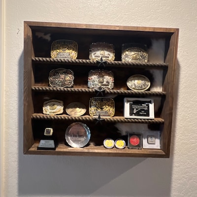 20 Buckle Rustic Western Buckle Display With Cowhide Backing and No ...