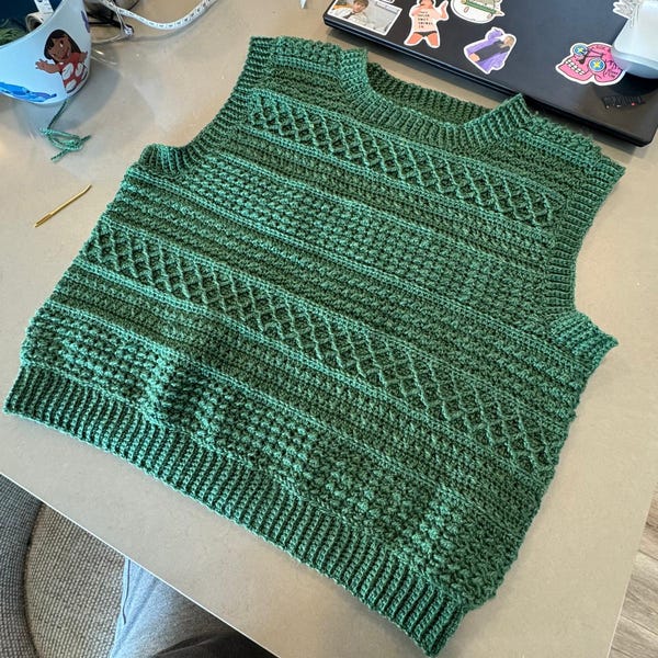 Crochet Ribbed Vest Pattern, Crochet Sweater Pattern, Easy Crochet Vest ...