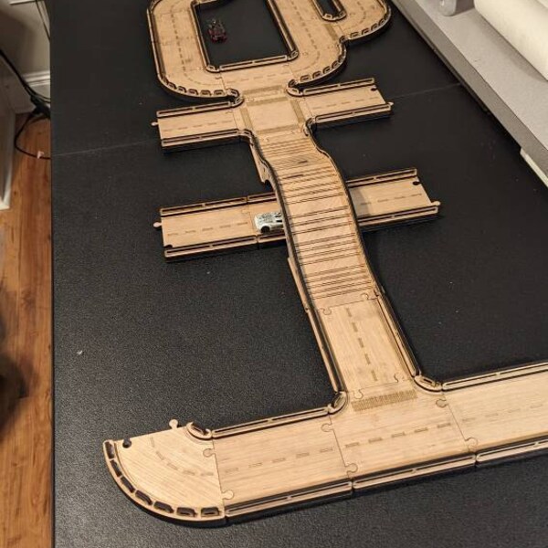 Wooden Auto Track System Vector File for Laser Cutting – 3mm and 4mm ...