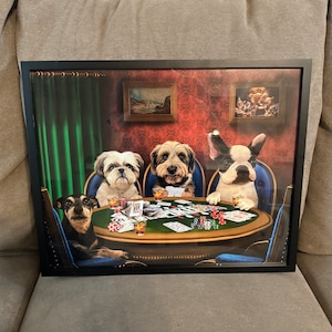 Custom Pet Portrait, Dogs Playing Poker, Pet Playing Poker, Funny Pet ...