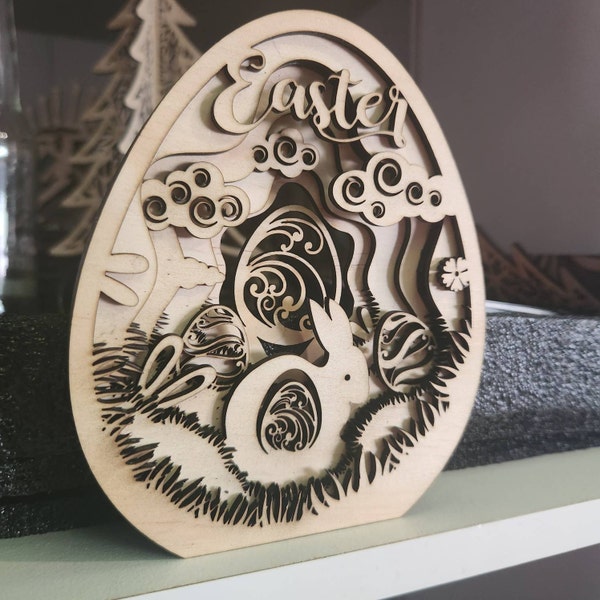 3 Eggs EASTER Laser Cut Files Dxf File for Cnc and Easter Layered Svg ...