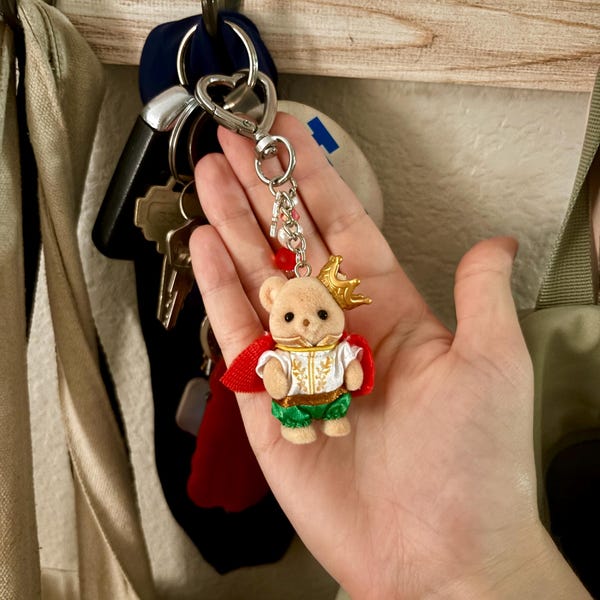 Calico Critter Keychain: Raincoat Babies Beaded Bag Charm - Etsy