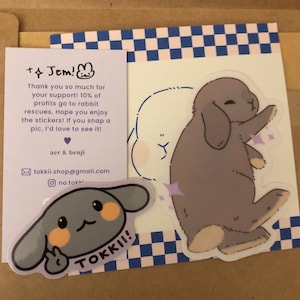 Lop Bunny Sploot Sticker Waterproof Glossy Vinyl Sticker | Etsy