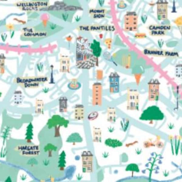 Illustrated Tenby Map Unframed Art Print | Available in A5, A4, A3 Size ...