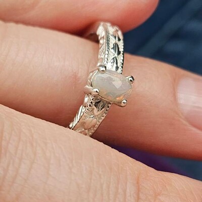 Round Engraved Shank 4mm 7mm Sterling Silver Pre-notched RING Setting ...