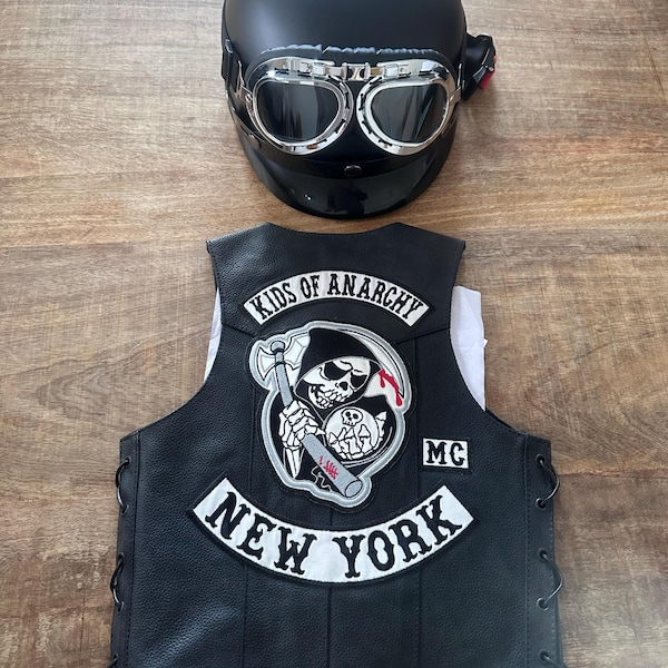 KIDS OF ANARCHY Leather Vest Includes Patch Set. Sons of Anarchy Fan ...