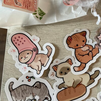 Feline Friends Sticker Set of 4 / Cat Meme Stickers / Kitten Stickers ...