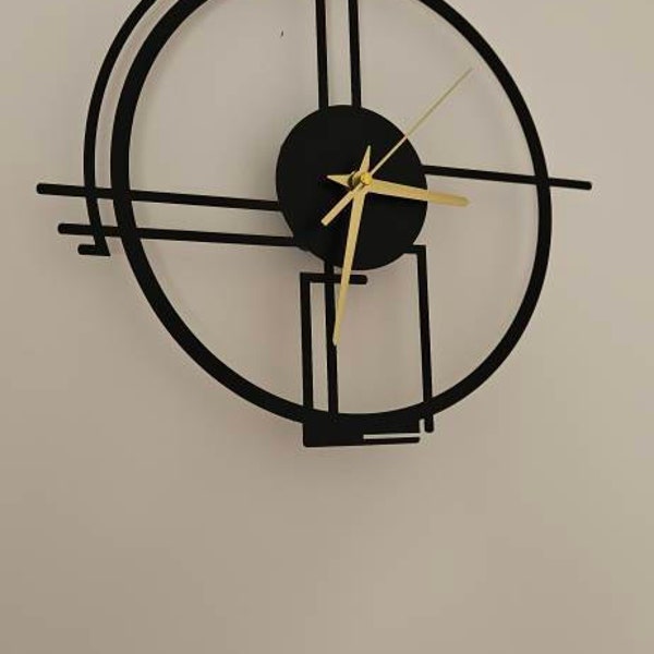 Gold Tabletop Minimalist Lineal Circle Metal Slient Clock, Diameter 9.8 ...