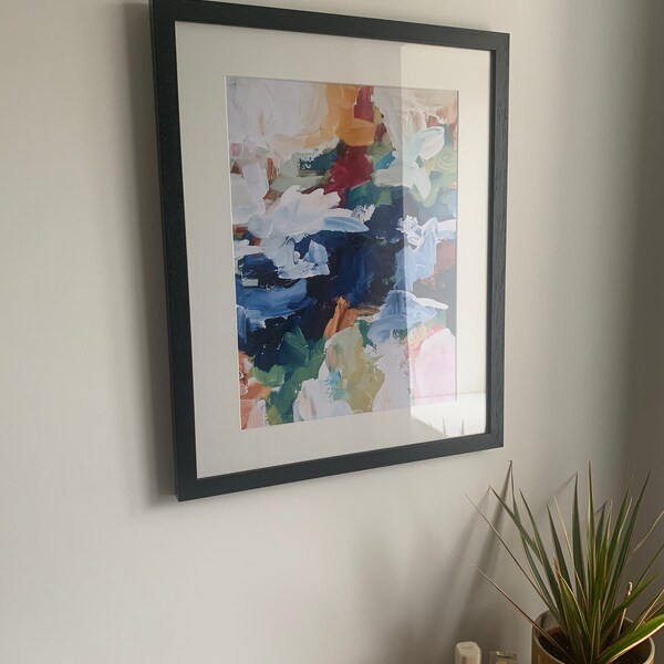 ART PRINT Set of 2 Framed Art Set - Abstract Print Set, Large Wall Art ...