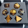 Natural Stone Dnd Full Dice Set| Tiger Eye Dnd Dice Set Sorcerer ...