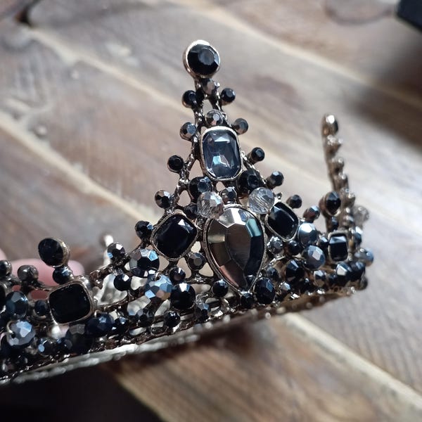 Gothic Bride,red With Black Tiara,black and Red Tiara,dark Bridal Tiara ...