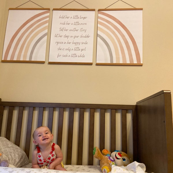 Baby Poem Wall Art, Hold Her a Little Longer Poem, Baby Girl Nursery ...