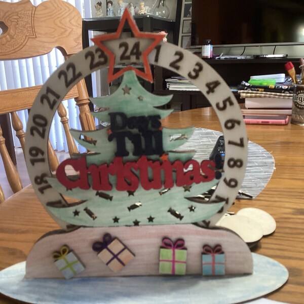 Days Till Christmas Countdown Calendar Laser Cut Files Glowforge Svg ...