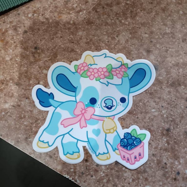 Rainbow Smoothie Cow Nugget Cute Kawaii Vinyl Sticker Laptop Sticker ...