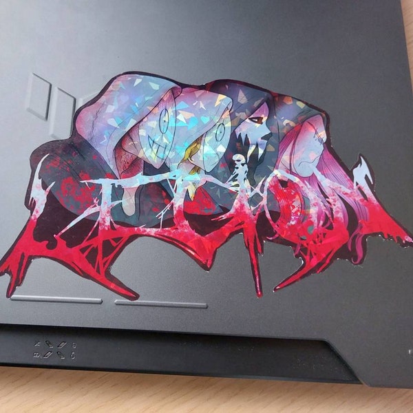 Old Animation Style Alice and Red Queen Sticker Holographic Waterproof ...