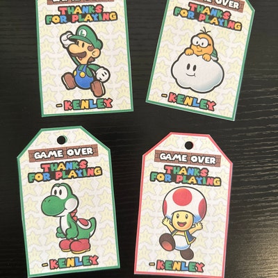 Super Mario Thank You Tags, Super Mario Tags, Super Mario Party, Super ...