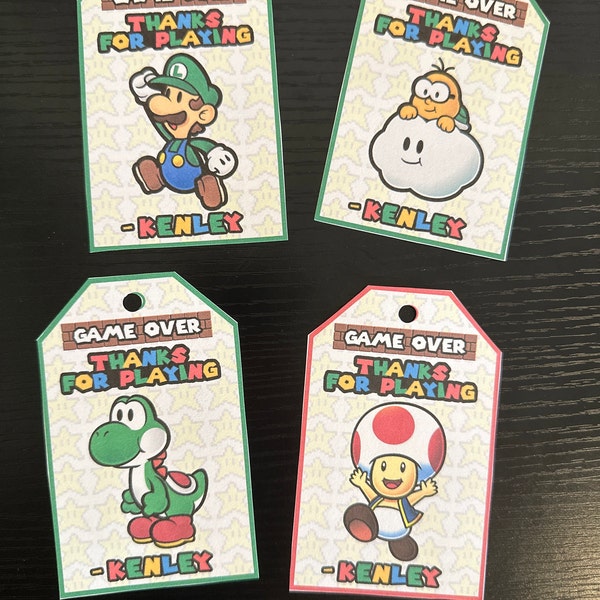 Super Mario Thank You Tags, Super Mario Tags, Super Mario Party, Super ...