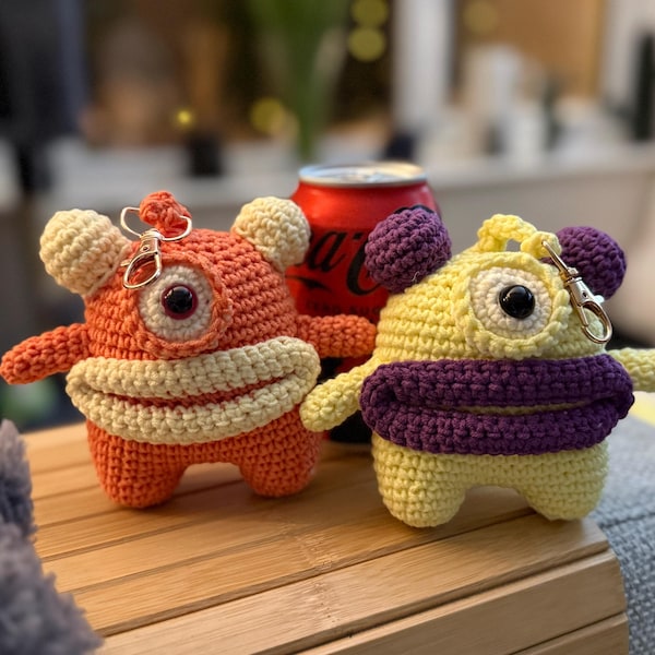 Easy Crochet Monster Keychain PDF Pattern, Crochet Funny One-eyed ...