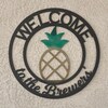 Personalized Welcome Pineapple Metal Wall Art or Door Hanger Patio Wall ...