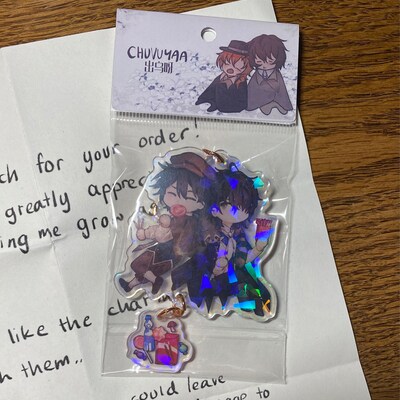 BSD Bungou Stray Dogs Glitter Keychains Acrylic: Osamu Dazai, Nakahara ...