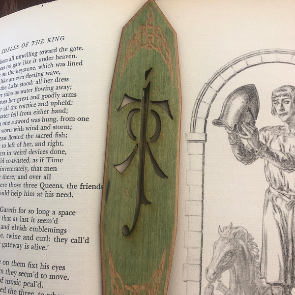 Elvish Wooden Bookmark - Etsy
