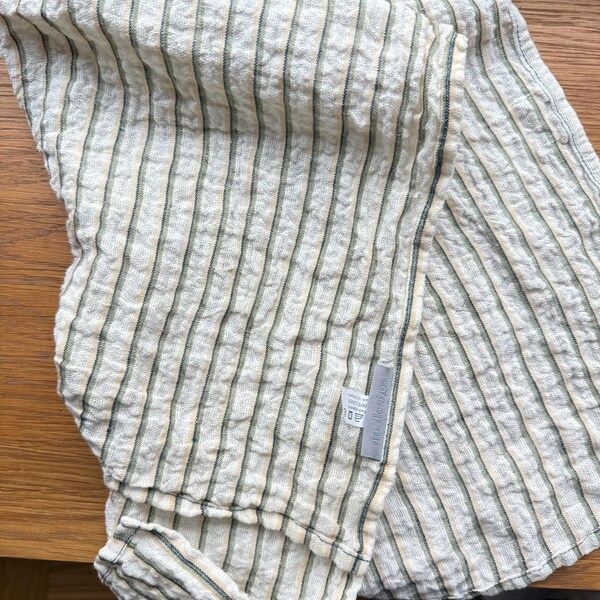 Large White Round 100% Linen Tablecloth. Extra Wide 80" (200cm), 90 ...