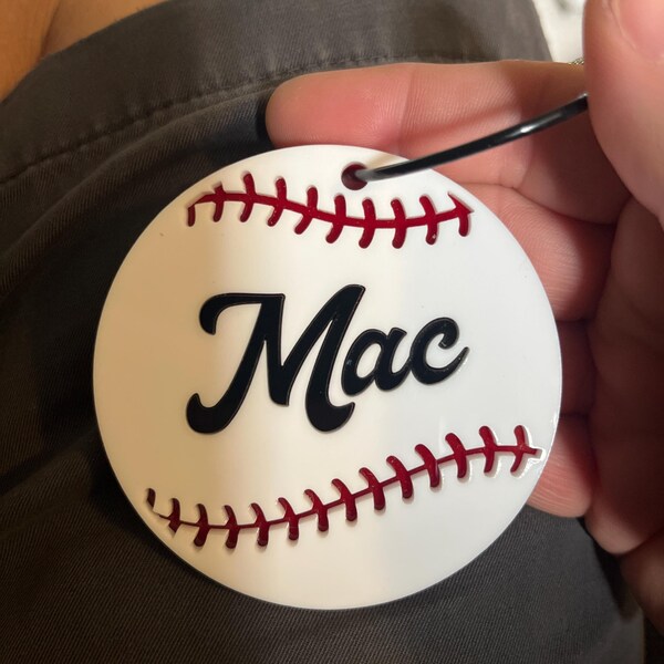 Baseball Bag Tag | Baseball Themed Name Tag | Custom Name Tags for ...